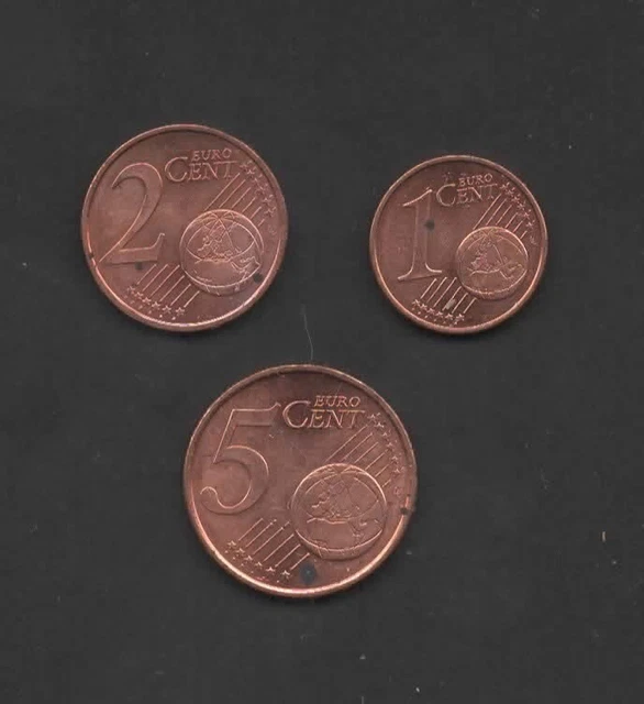 MONACO -- MONÉGASQUE -- Monnaie EURO -- 3 pièces 1c. 2c. 5c. -- 1er ...