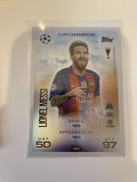 TOPPS MATCH ATTAX 2025 2026 Cup Champion Lionel Messi Barcelona UCL Card £2.22 - PicClick UK