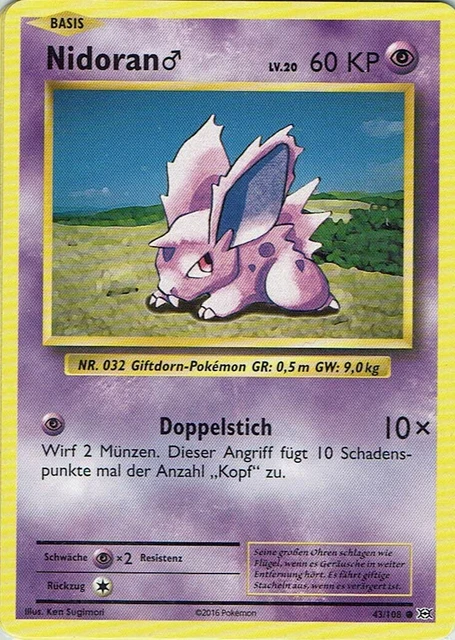 POKEMON CARTE TCG Trading Card Jeu XY Evolution Numéro 43/108 Nidoran ...