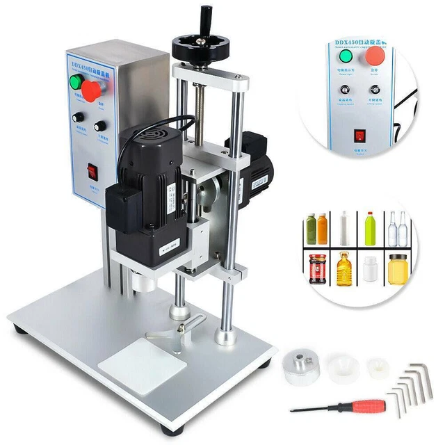 DDX-450 DESKTOP AUTOMATIC Electric Bottle Capping Machine 10-50MM 110V ...
