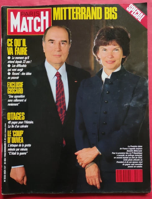 MAGAZINE PARIS MATCH N° 2034 du 20 Mai 1988 MITTERRAND OUVEA OTAGE Voir sommaire EUR 5,00 ...