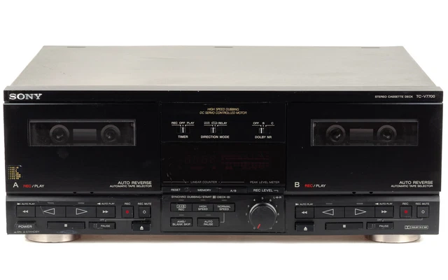 SONY TC-V7700 DOUBLE tape deck Midi Twin Rec/Serviced 1 Year Warranty ...