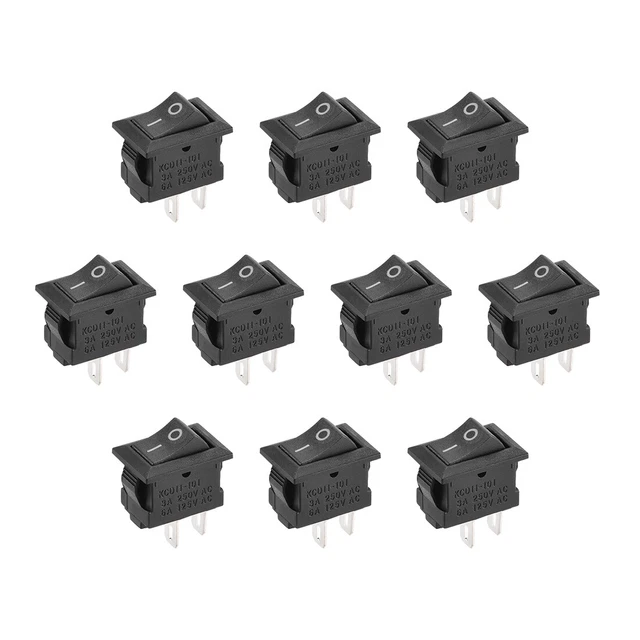 MINI BOAT ROCKER Switch Black Toggle Switch 2pin ON/OFF AC 250V/3A 125V ...