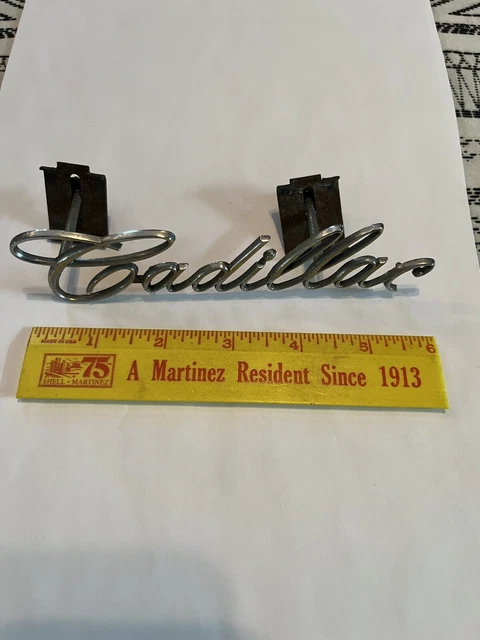 1950S-1960S🇺🇸 VINTAGE ORIGINAL”CADILLAC”SCRIPT EMBLEM LETTERS BADGE ...