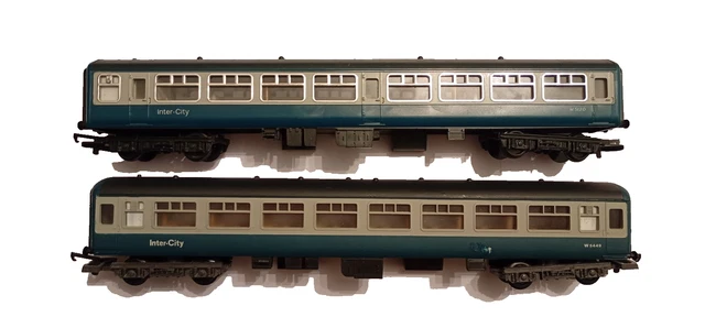 INTER CITY BLUE grey carriages coaches x2 for 00 gauge railway £9.99 ...