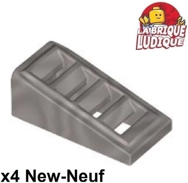 LEGO 4X SLOPE brique pente inclinée 18 2x1x2/3 grille argent/flat ...