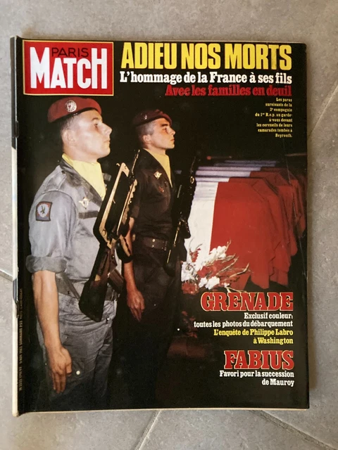 PARIS MATCH N°1798 11/11/1983 Beyrouth Marlon Brandon Gérard Depardieu ...