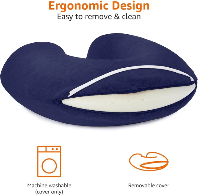 SEMICIRCULAR MEMORY FOAM Neck Travel Pillow, Navy Blue $23.99 - PicClick AU