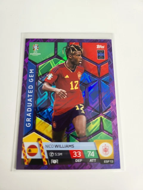 TOPPS UEFA EURO 2024 Match Attax Nico Williams #ESP13 violet ... TOPPS UEFA EURO 2024 Match Attax Nico Williams #ESP13 violet ...