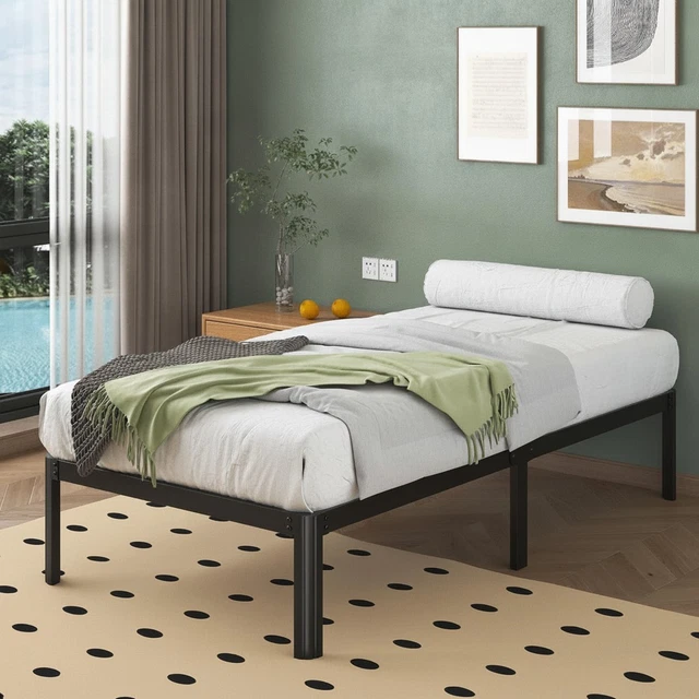HEAVY DUTY METAL Small Single Bed Frame 2ft6 with Rounded Corner Legs ...