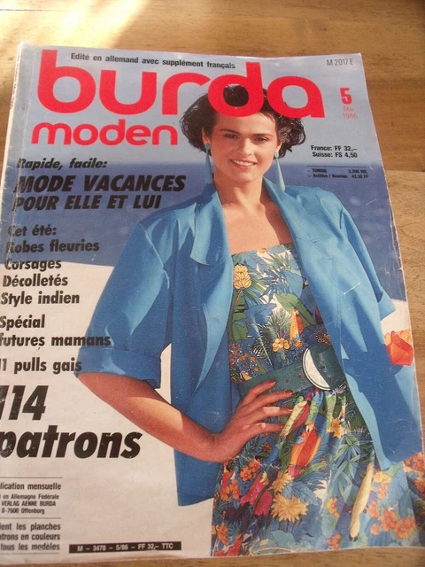 MAGAZINE BURDA MODEN Mode Vacances Pour Elle Et Lui 05/1986 EUR 20,00 ...