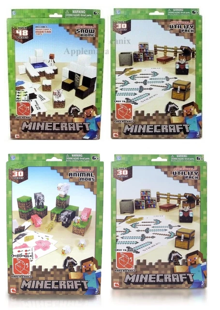 MINECRAFT PAPERCRAFT OVERWORLD Deluxe 2x Utility Pack Animal Mobs Snow ...