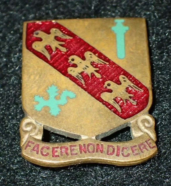 WW2 US ARMY 107th Cavalry Regiment DI DUI Crest "Facere Non Dicere ...