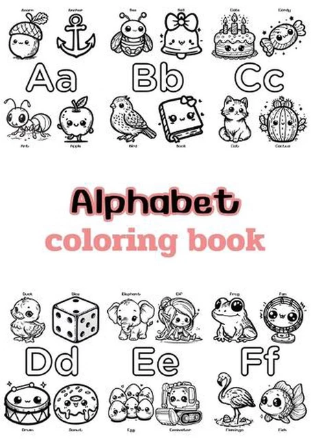 ALPHABET COLORING BOOK: Children's coloring pages + word search puzzles ...