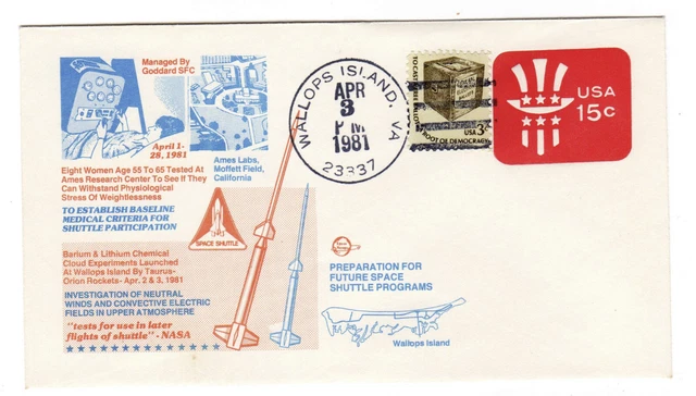 NASA SPACE SHUTTLE Upper Atmosphere Tests Wallops Island pmk Space ...