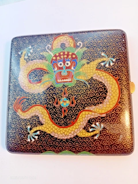 BOITE CIGARETTE EMAUX CLOISONNE CHINE FIN XIX/Antique CHINESE BOX ...
