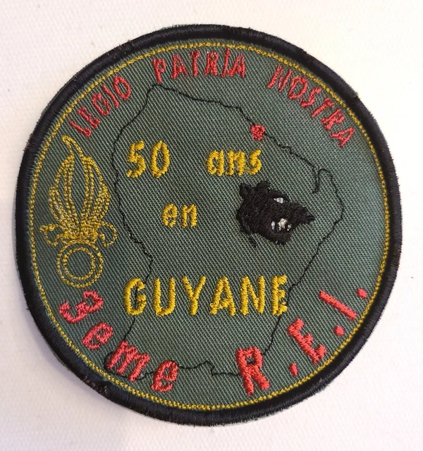 ECUSSON SOUVENIR LÉGION étrangère 50 an 3ème REI Guyane - 8 cm-SUR ...