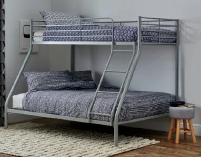 ARGOS METAL TRIPLE Sleeper Bunk Bed - 3FT Single /4FT6 Double Space ...
