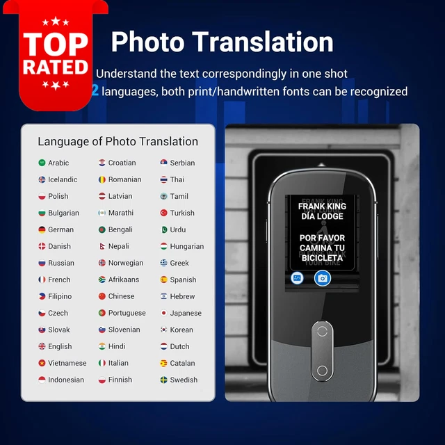 LANGUAGE TRANSLATOR DEVICE W09 Offline 144 Languages Real Time 98% ...