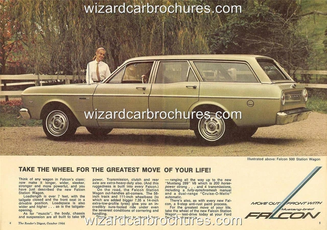 1966 FORD FALCON Xr Wagon A3 Poster Ad Sales Brochure Advertisement ...