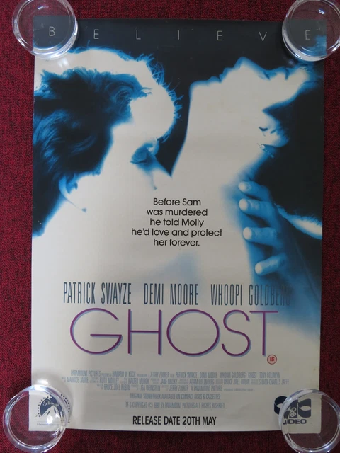 GHOST VHS VIDEO Poster Patrick Swayze Demi Moore Whoopi Goldberg 1990 £ ...