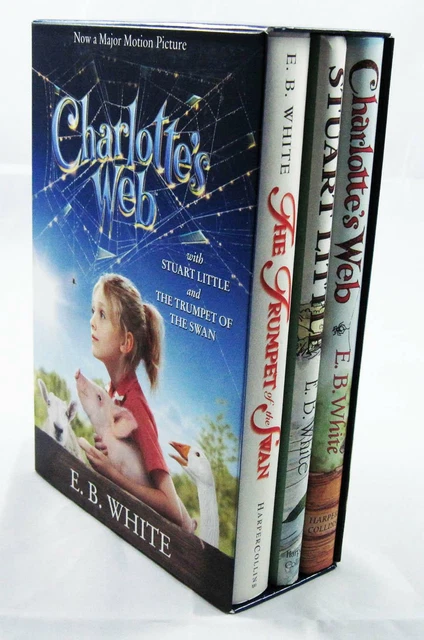 NEW CHARLOTTE'S WEB E.B. White Boxed Set of 3 Stuart Little Trumpet of ...