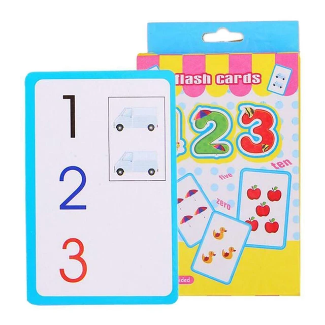 MATH NUMBER FLASH Cards Educational Learning Picture FlashCards 36pcs ...