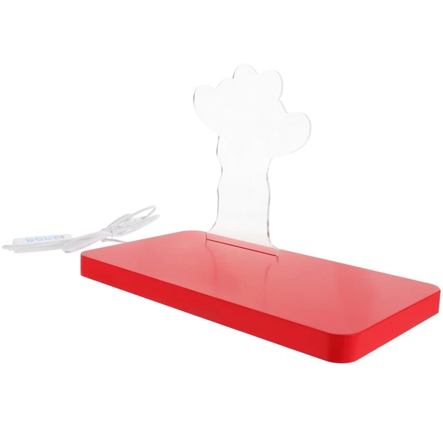 WOODEN BASE NIGHT Lamp Tabletop Acrylic Heart Balloon Shaped Night ...