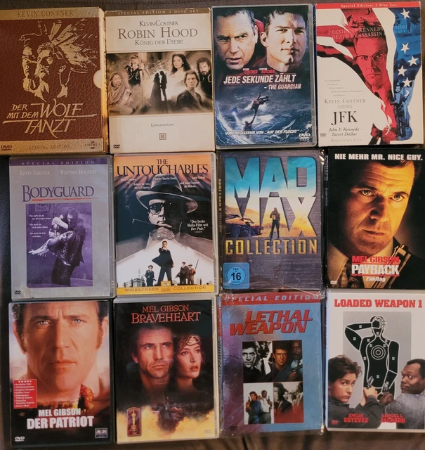 KEVIN COSTNER & Mel Gibson:Lethal Weapon/Mad Max/Braveheart/Robin Hood ...