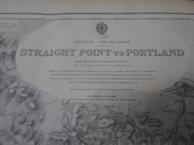 NAUTICAL CHART MAP. STRAIGHT POINT to PORTLAND, ENGLAND. 1945. £30.00 ...