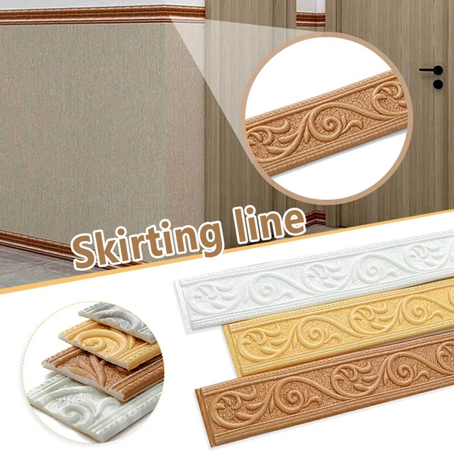 Diy Self Adhesive Wall Trim Line Skirting Border Home Decor Sticker