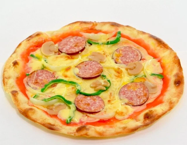 FAUX FOOD SAMPLE Sausage Pizza D9.4" Fake Display Prop Japanese ...
