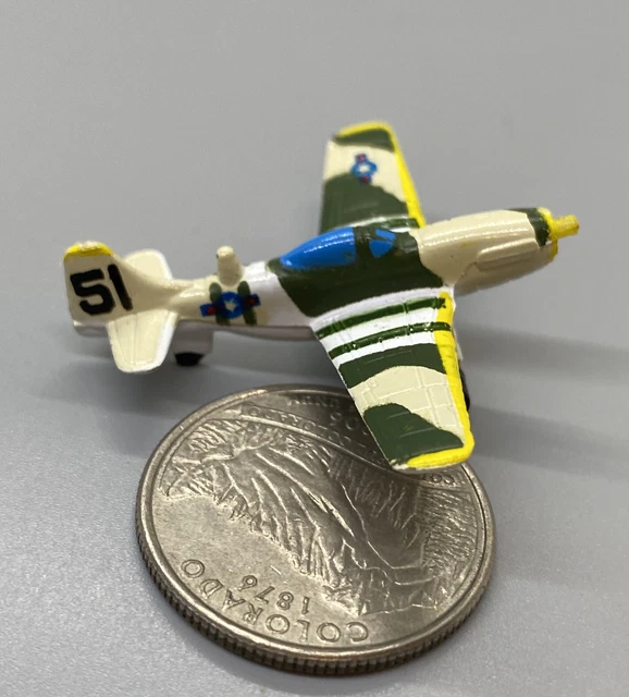 MICRO MACHINES P-51 Mustang Mini Avion Militaire, 1987 Galoob, Pas d ...