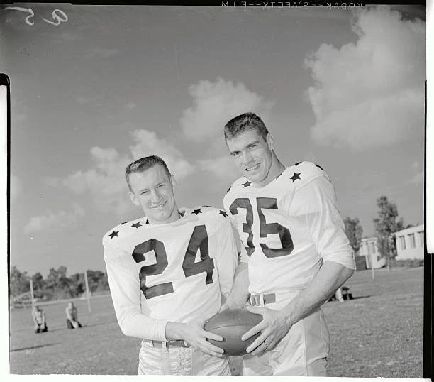 CAPTAIN FOOTBALL PLAYERS Holding Football Together 1955 Photo $9.00 ...