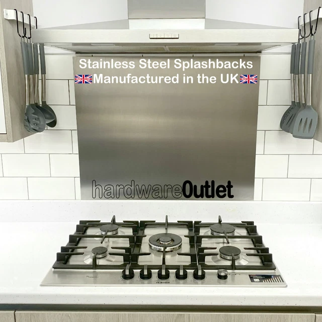 ECONOMY BRUSHED STAINLESS Steel Cooker SPLASHBACK - 600mm x 450mm (60 x ...