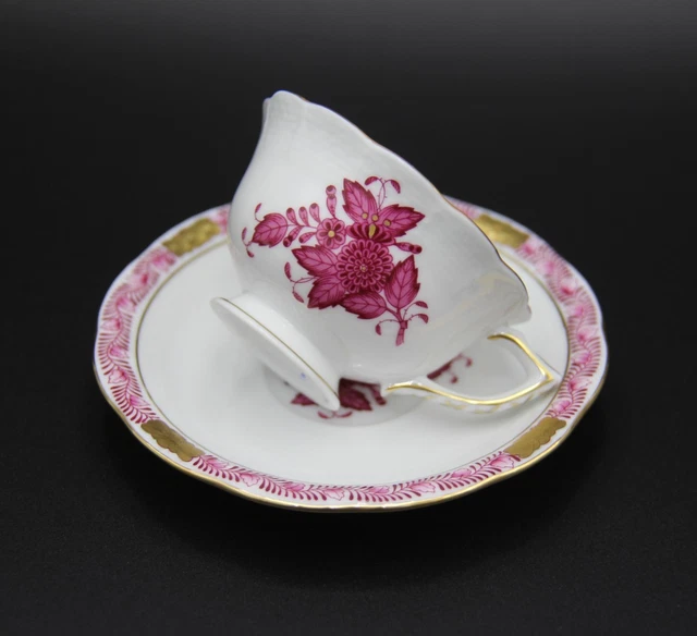 HEREND PORCELAIN CHINESE Bouquet Raspberry Pattern Demitasse Cup ...