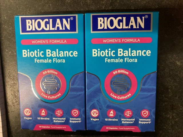 BIOGLAN BIOTIC BALANCE FEMALE FLORA CAPSULES 2 x 30 PACKS LONG EXPIRY £23.99 - PicClick UK