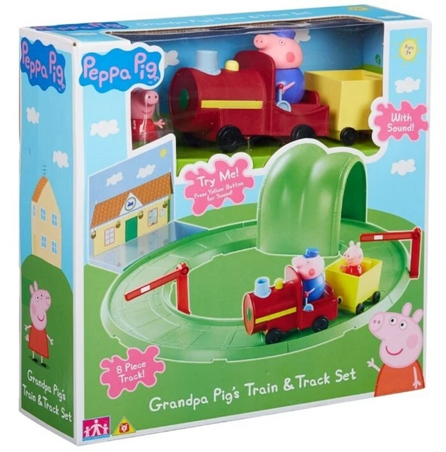 PEPPA PIG GRANDPA Pig's Train & Track Set, Includes Sounds and 8 Piece ...