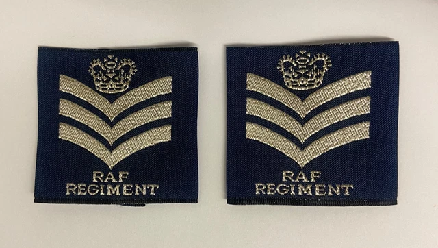 GENUINE BRITISH RAF Regiment Issue Flight Sergeant Rank Slides - NEW ...