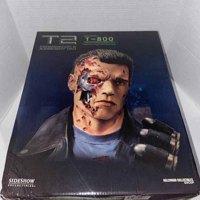 1:2 SIDESHOW TERMINATOR T-2 T-800 Legendary Scale Resin Statue Bust ...