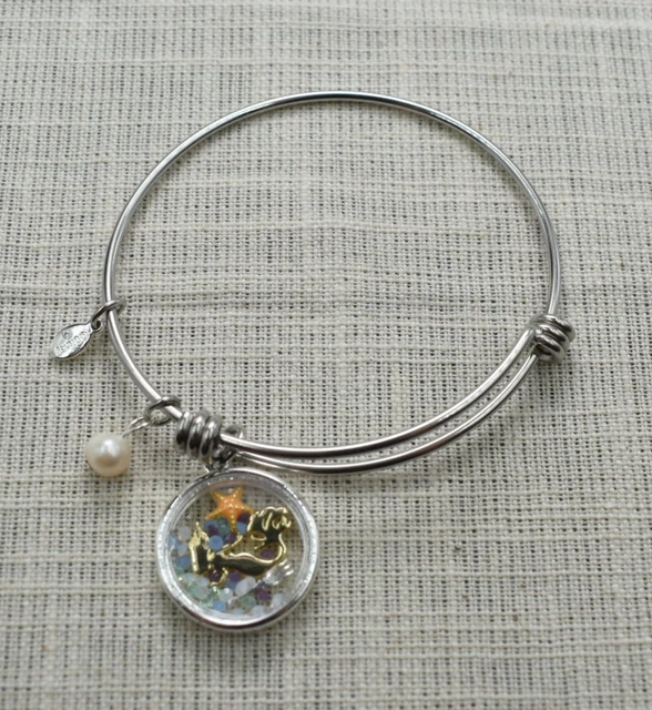 DISNEY THE LITTLE Mermaid Ariel GO BEYOND THE SURFACE Charm Bangle ...