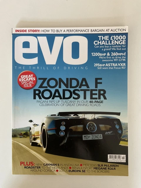 EVO MAGAZINE #127 Feb 2009 Zonda Cayman SLR R26.R VXR £0.01 - PicClick UK