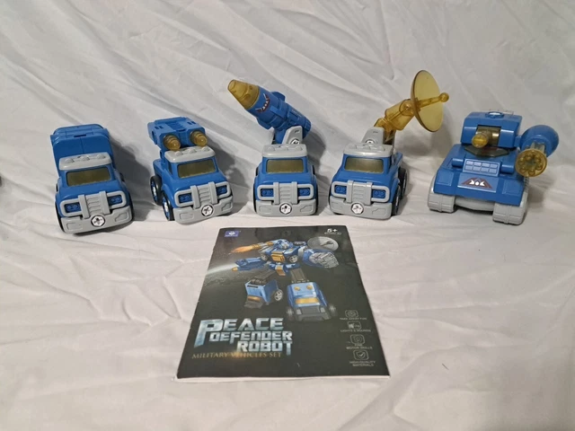 HAHALAND PEACE DEFENDER ROBOT ''MILITARY VECHILES SET Complete Open Bx ...