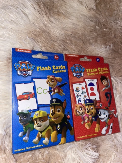 NICKELODEON PAW PATROL Alphabet & Same or Different Flash Cards CHOICE ...