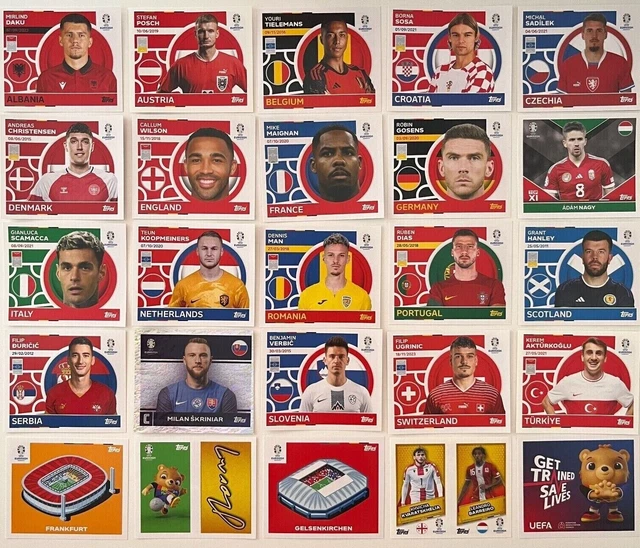 TOPPS UEFA EURO EM 2024 - 10/20/30/50/100/200 Sticker aus ALLEN 686 ...