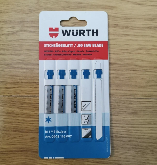 WURTH JIG SAW Blades 0608 116 007 (5pack) £9.99 - PicClick UK