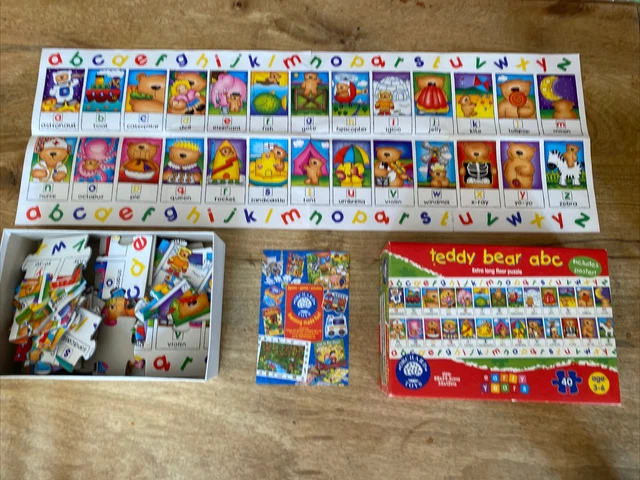 RARE ORCHARD TOYS Teddy Bear ABC Extra Long Floor Puzzle - Complete ...