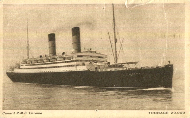 1920S POSTCARD CUNARD Line ocean liner RMS CARONIA Tonnage 20,000 EUR 2 ...