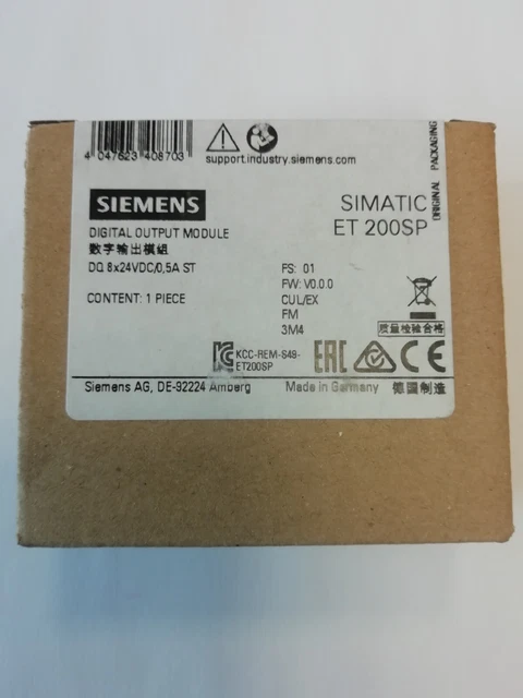 Siemens Simatic Et 200sp Digital Output Dq 8x24vdc 0 5a St 6es7132