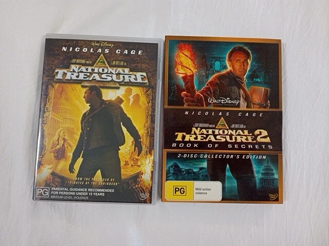 NATIONAL TREASURE 1 & 2 | Book of Secrets DVD 2 x Movie Bundle, Region ...